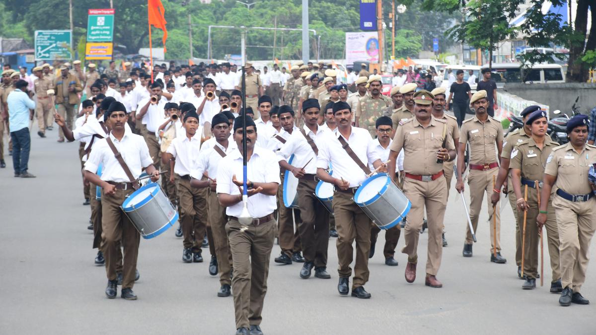 RSS Route March Carried Out Peacefully In Perambalur Cuddalore