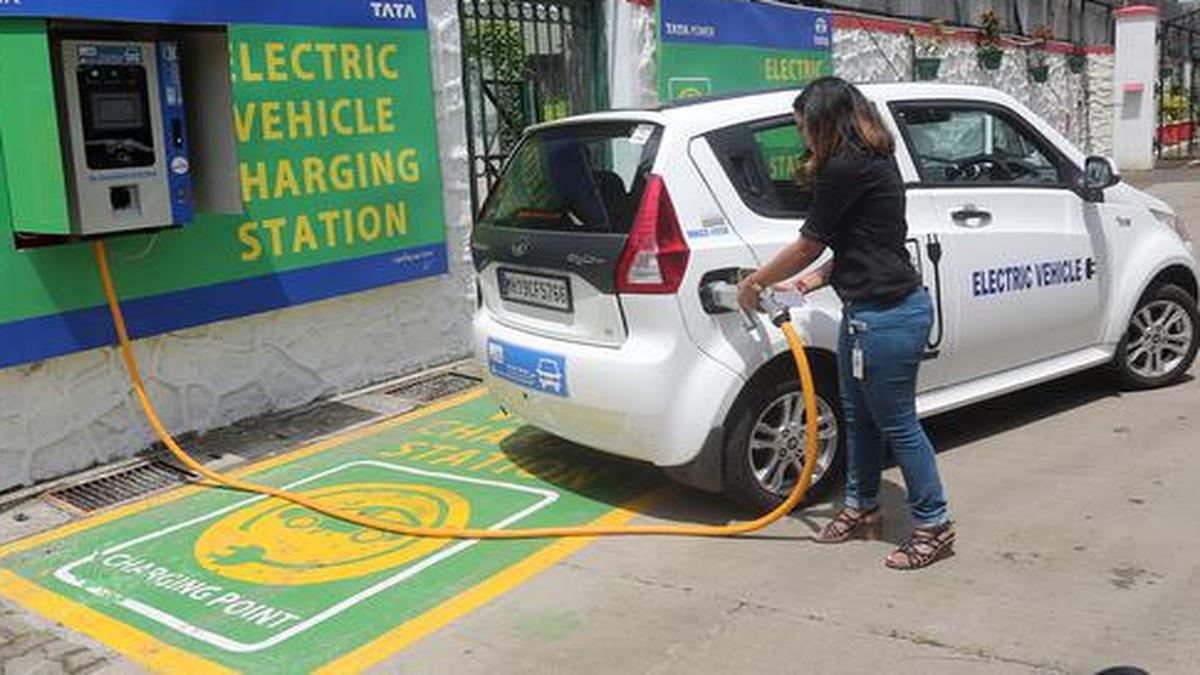 EV charging stations, CNG outlet at petrol pumps before petrol sales: govt. - The Hindu