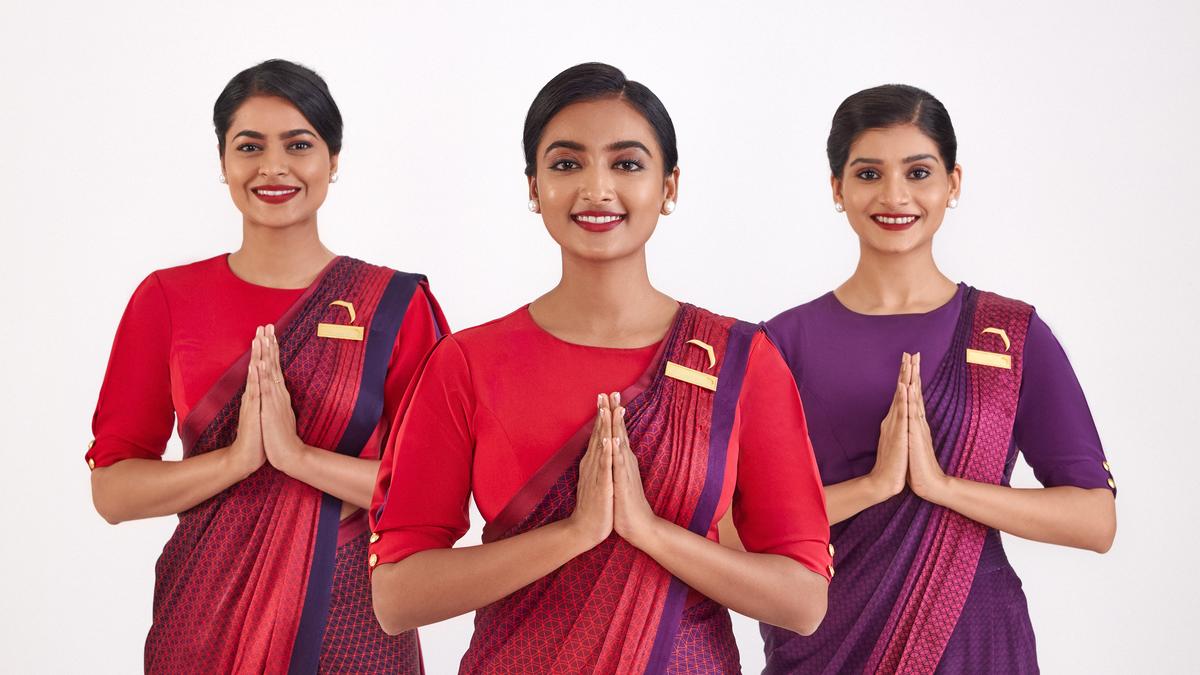Air India unveils new uniforms for cabin crew - The Hindu