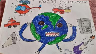 Noise Pollution Drawing For Kids