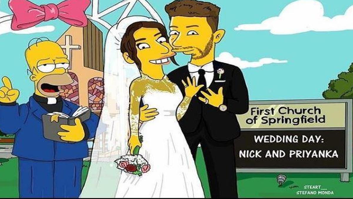 Priyanka, Nick Jonas get Simpsons caricatures - The Hindu