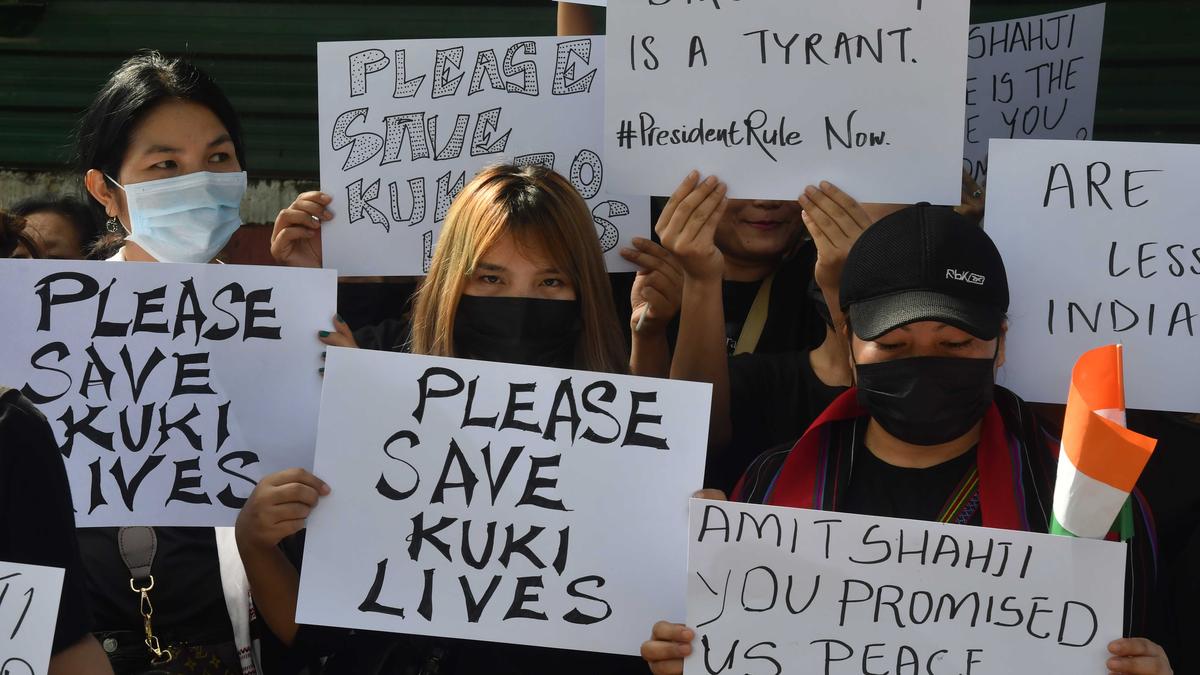 Kuki women in Delhi protest outside Home Minister’s residence - The Hindu