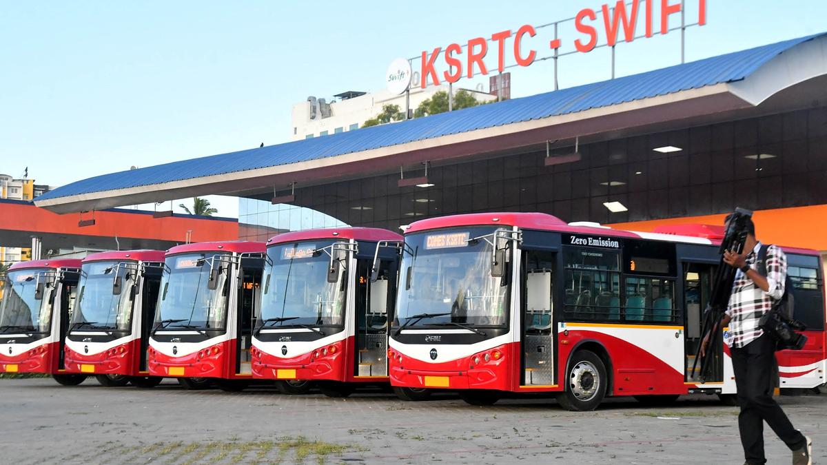 e-buses inducted into KSRTC city circular service - The Hindu