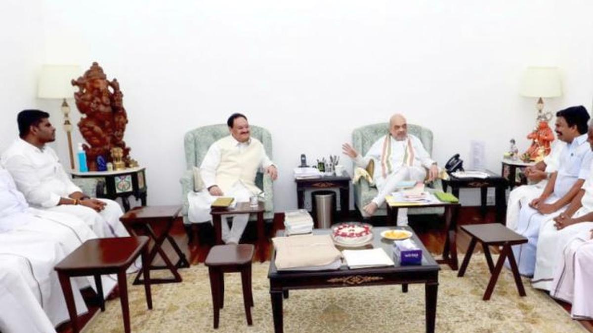 Edappadi K. Palaniswami calls on Amit Shah in New Delhi - The Hindu