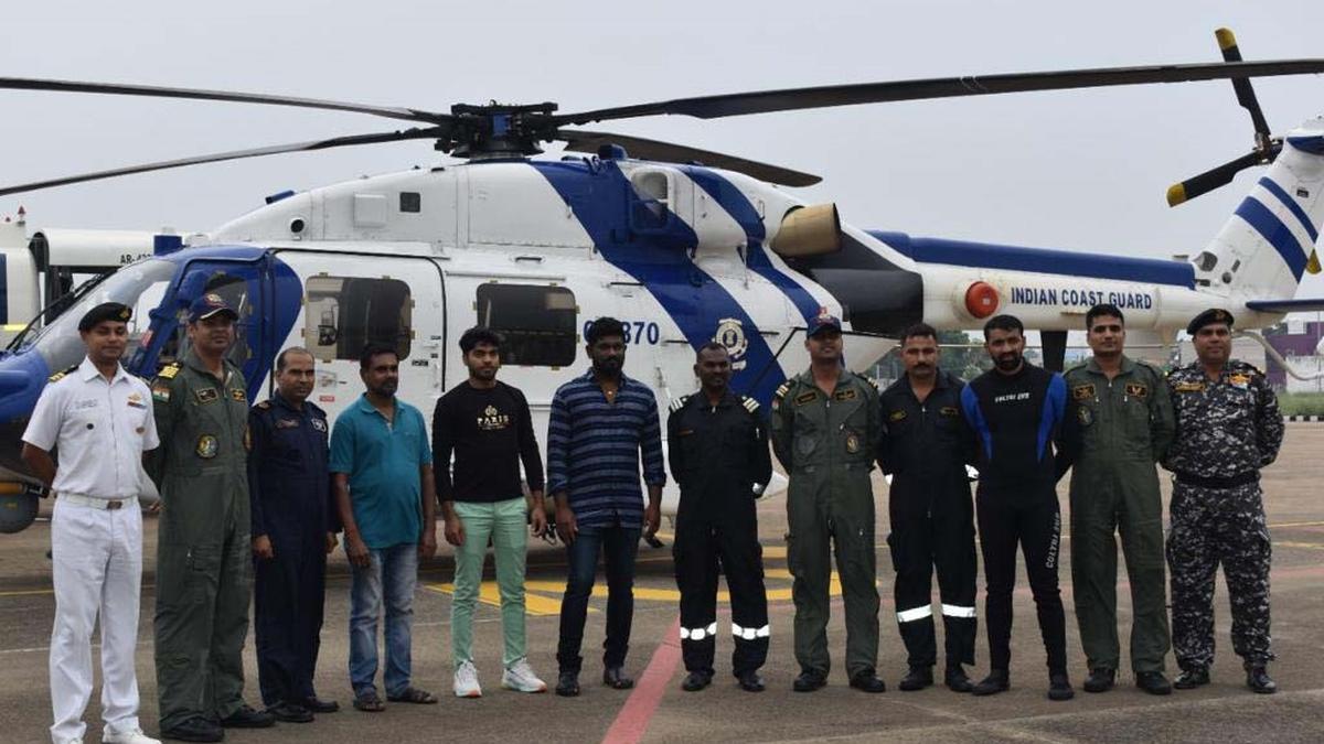 Coast Guard rescues three persons stranded at an oil rig - The Hindu