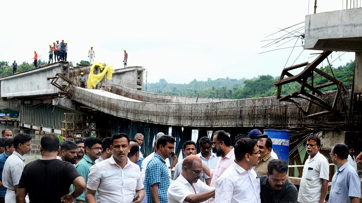 Action against two officials in Koolimad bridge collapse case - The Hindu