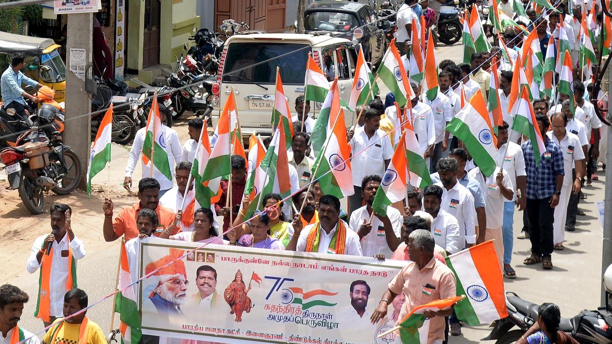 BJP cadre take out rallies to mark 75th Independence Day - The Hindu