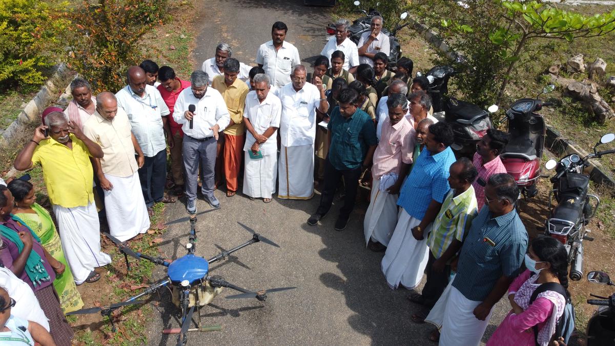 NRCB demonstrates use of drone for applying micro nutrients in banana ...