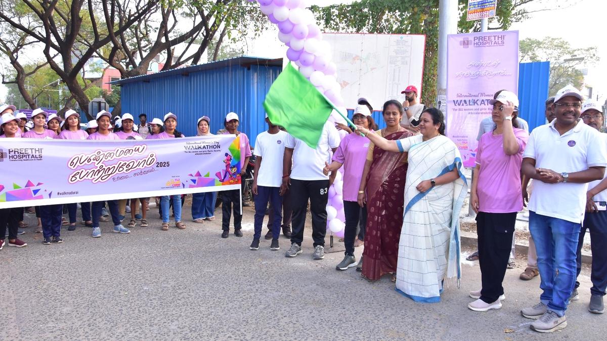 Walkathon held for women’s empowerment - The Hindu