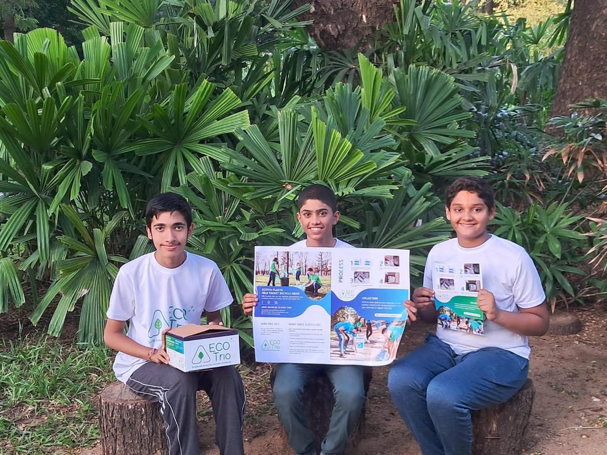 Friends on a campaign to deal with milk packets - The Hindu