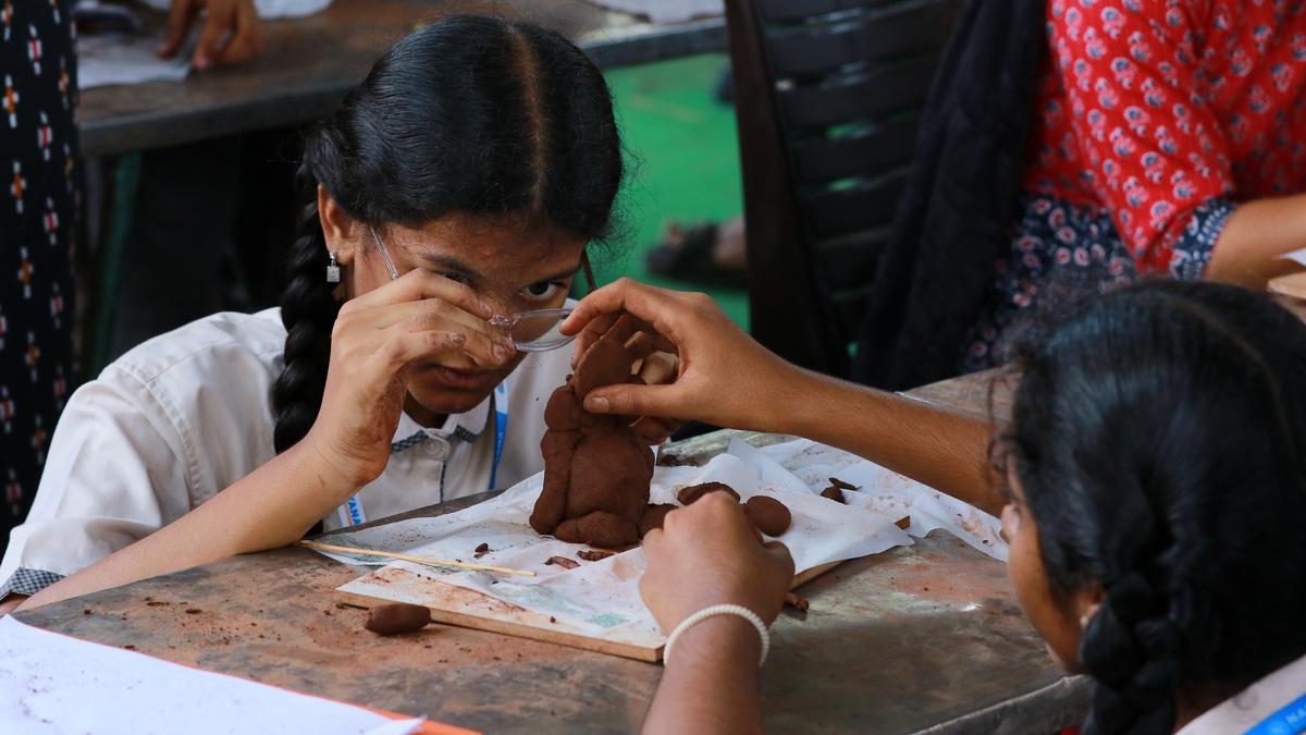 Workshop trains Ballari students in making Ganesh idols with clay - The ...
