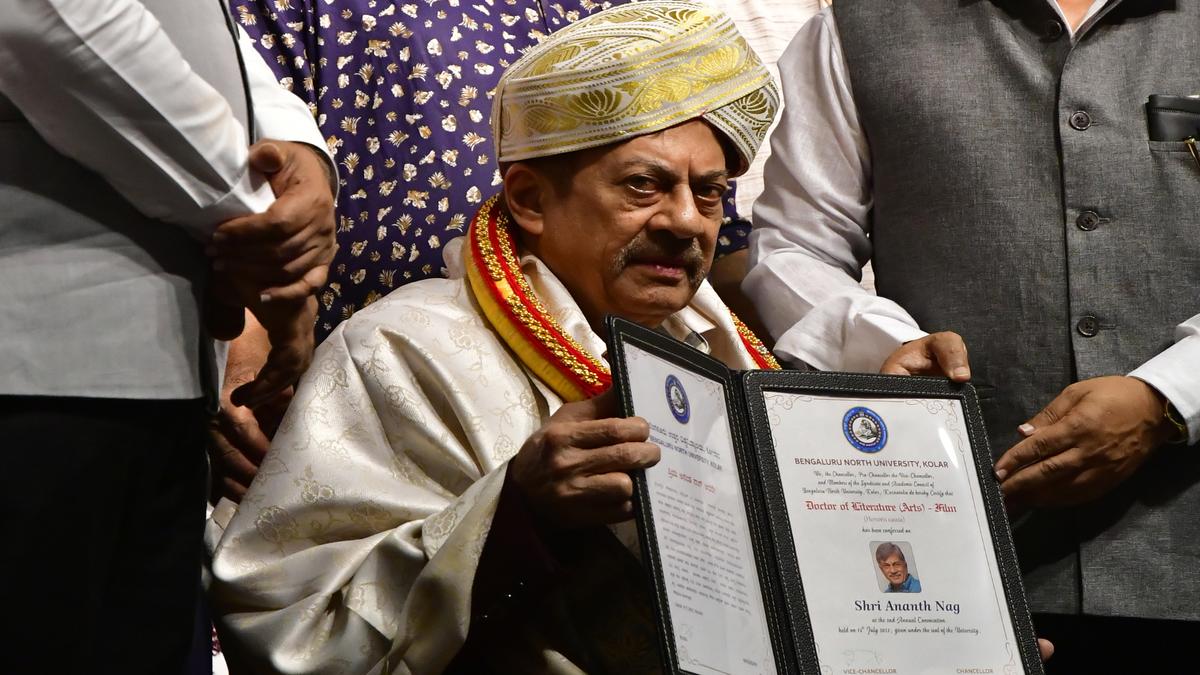Anant Nag conferred honorary doctorate - The Hindu