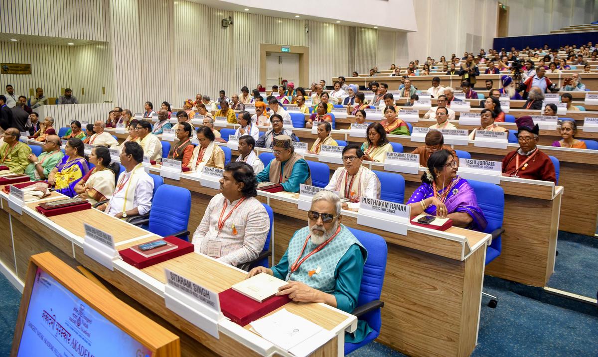 President gives away Sangeet Natak Akademi awards - The Hindu