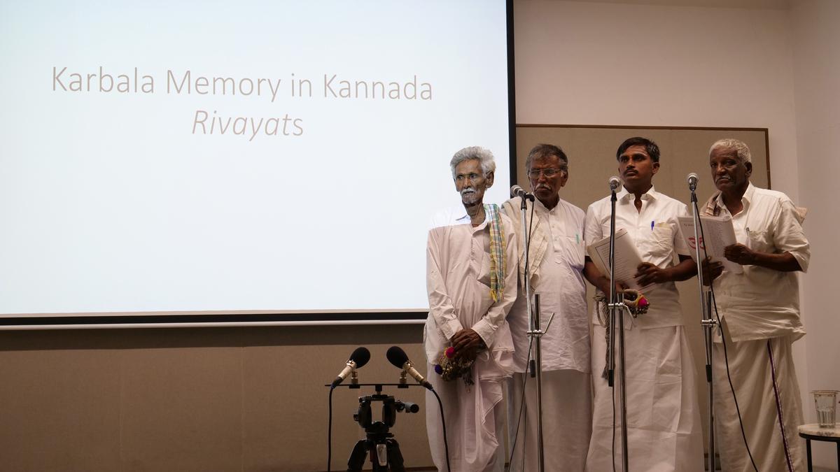 Karbala Rivayat singers from Agasanur perform outside the village for ...