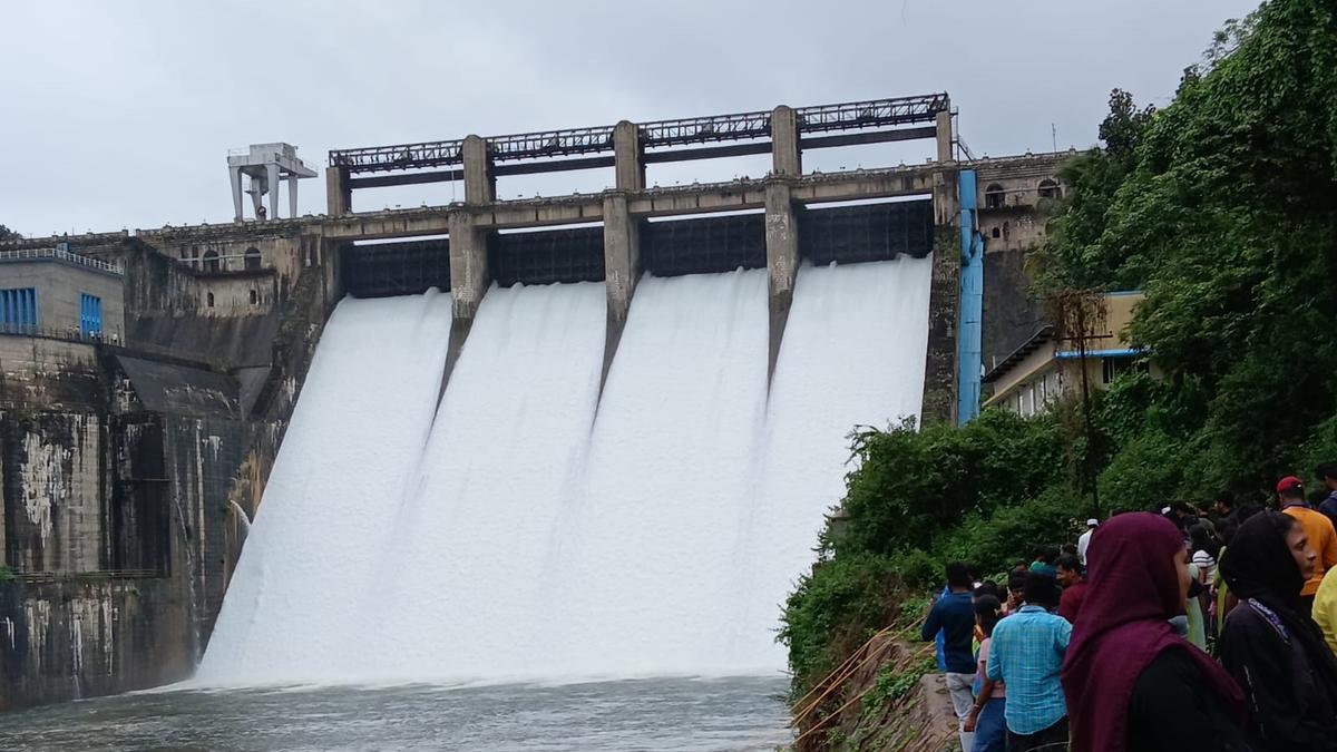 Crest gates of Bhadra dam in Karnataka’s Chikkamagaluru dist. opened to ...