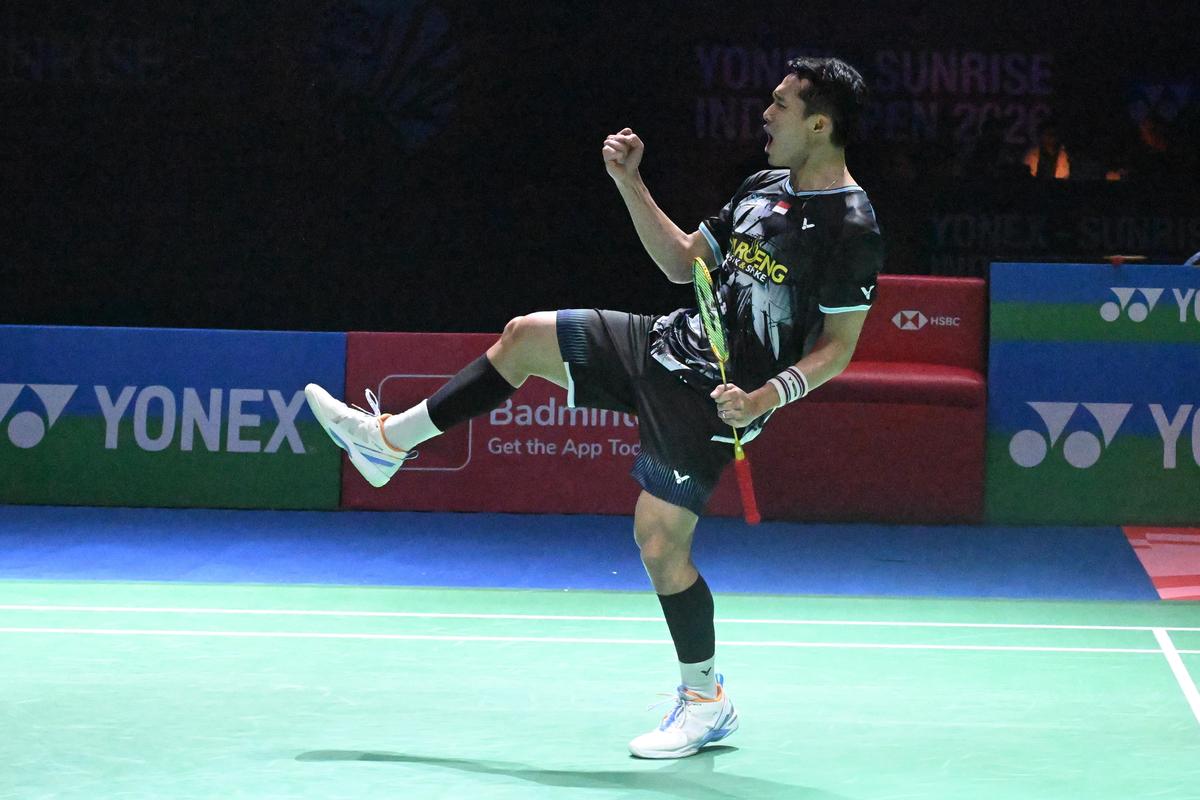 India Open badminton | Reigning champion An Se-young serves a ...