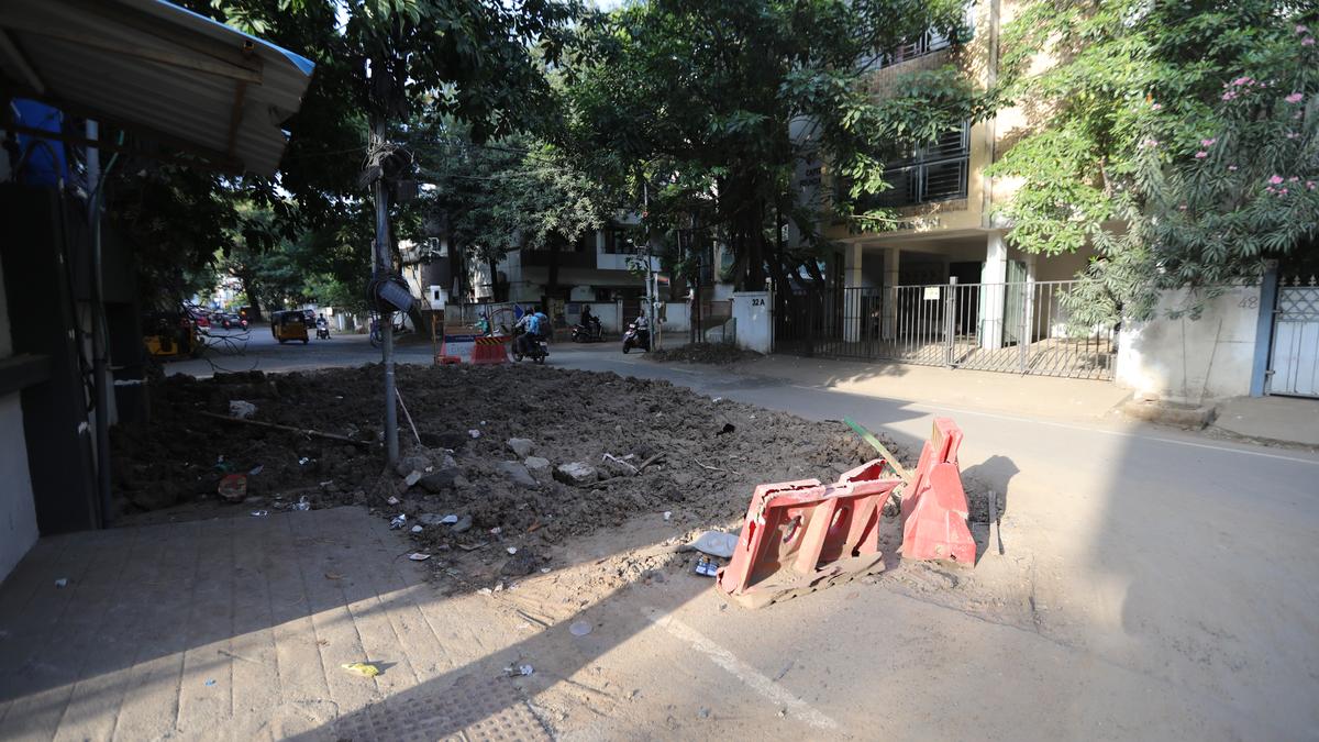 Parts of Thiruvengadam Street in disarray - The Hindu