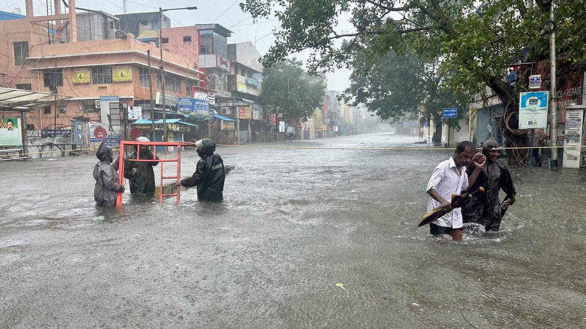 Cyclone Michaung in pictures | Floods, heavy rain and strong winds take over Chennai - The Hindu