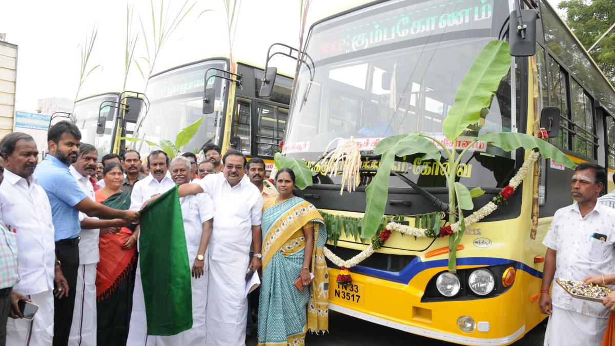 Three new bus services flagged off in Erode - The Hindu