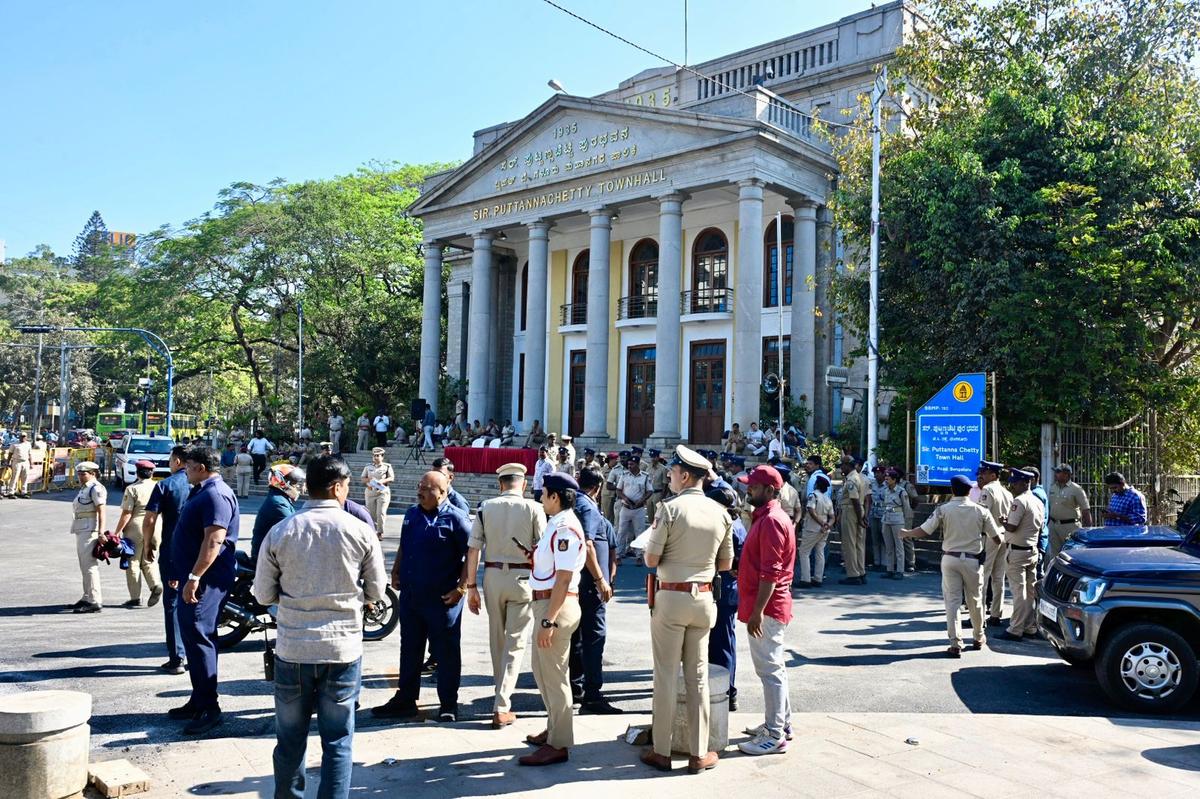 Workers converge around Town Hall in Bengaluru for protest rally ...