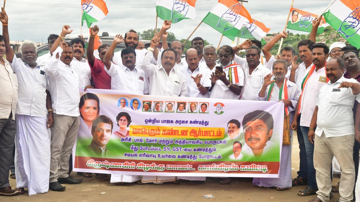 Congress stages protest against Central government in Krishnagiri - The ...
