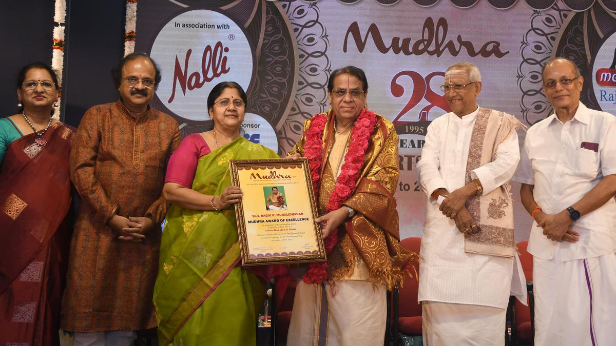 Violin maestro Nagai R. Muralidharan honoured with Mudhra Award of ...