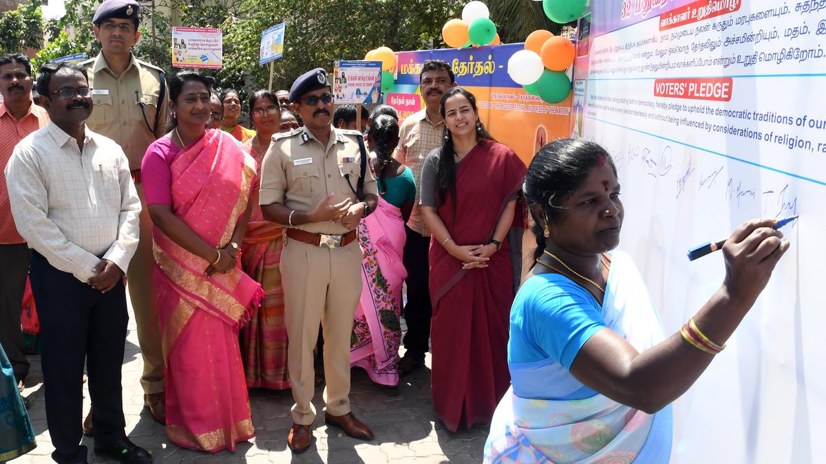 Signature campaign for voter awareness - The Hindu