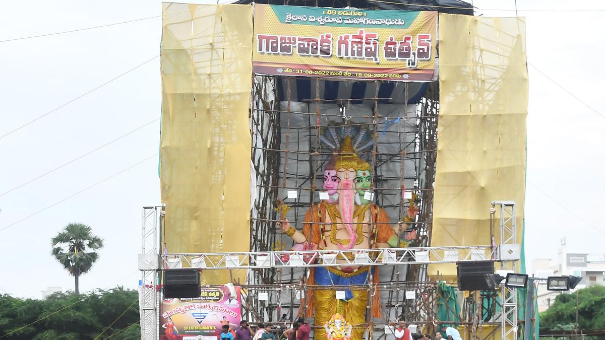 89-foot-tall Ganesh idol dissolved in Visakhapatnam - The Hindu