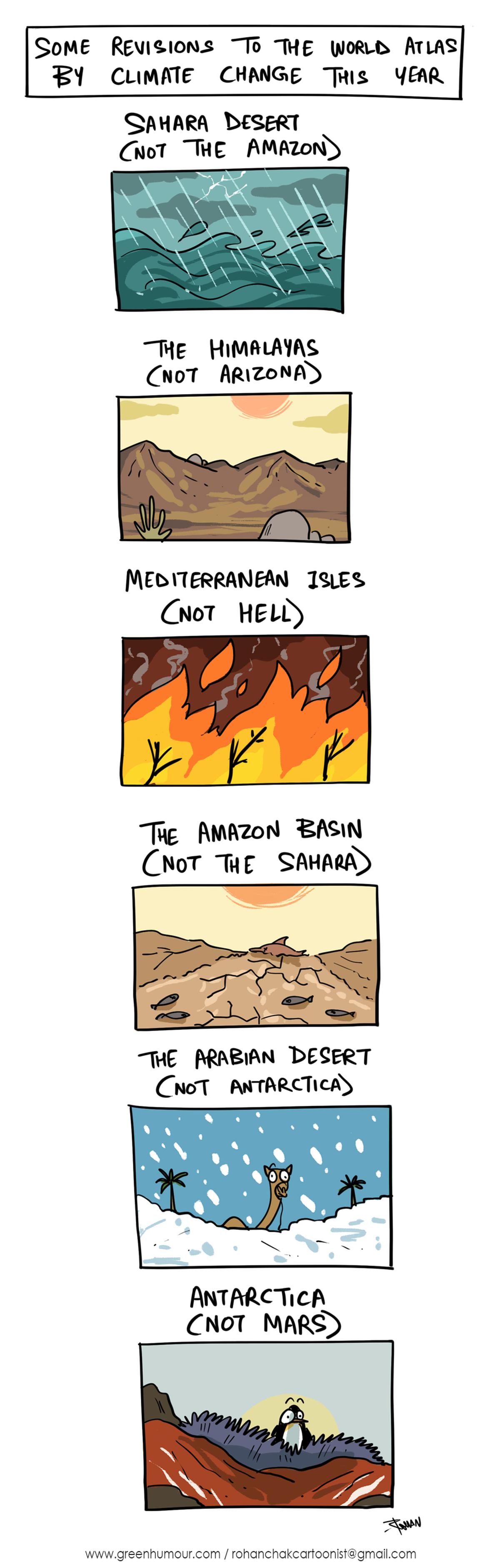 Green Humour by Rohan Chakravarty on the effects of climate change in 2024 - The Hindu