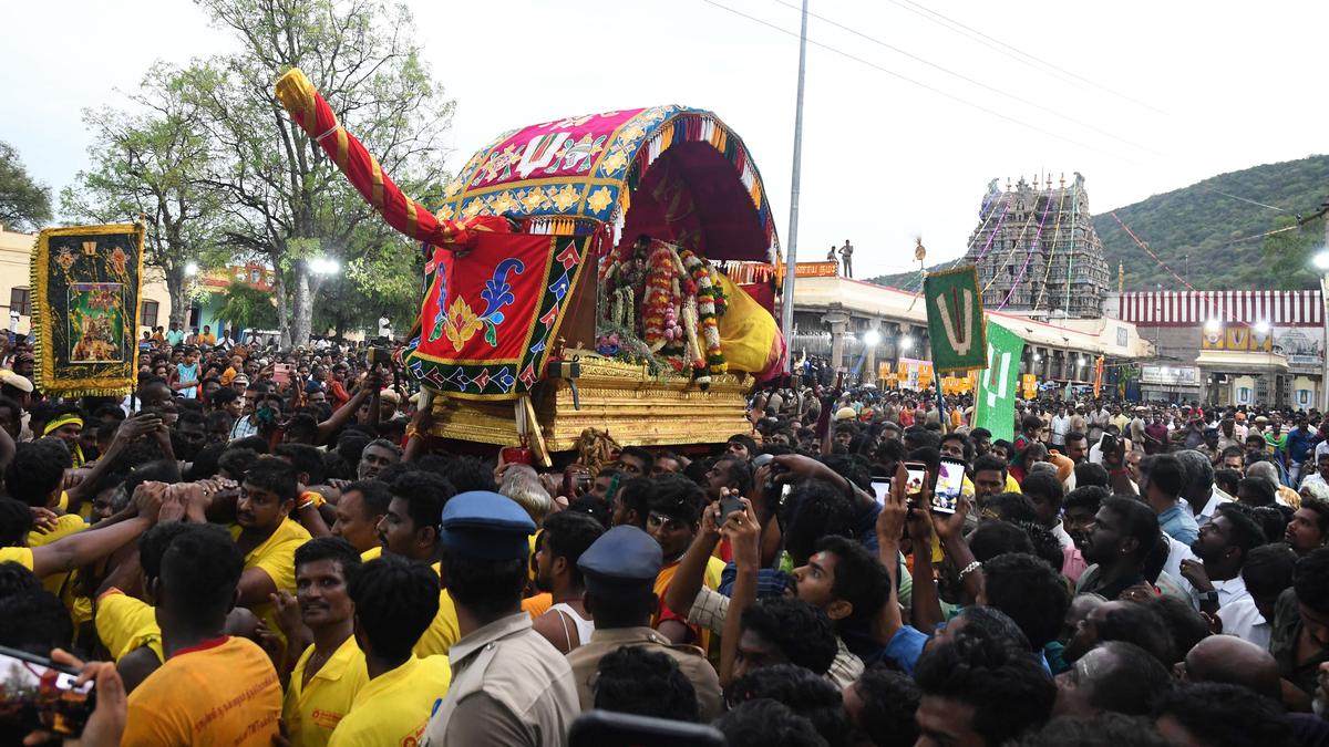 Lord Kallazhagar leaves for Madurai - The Hindu