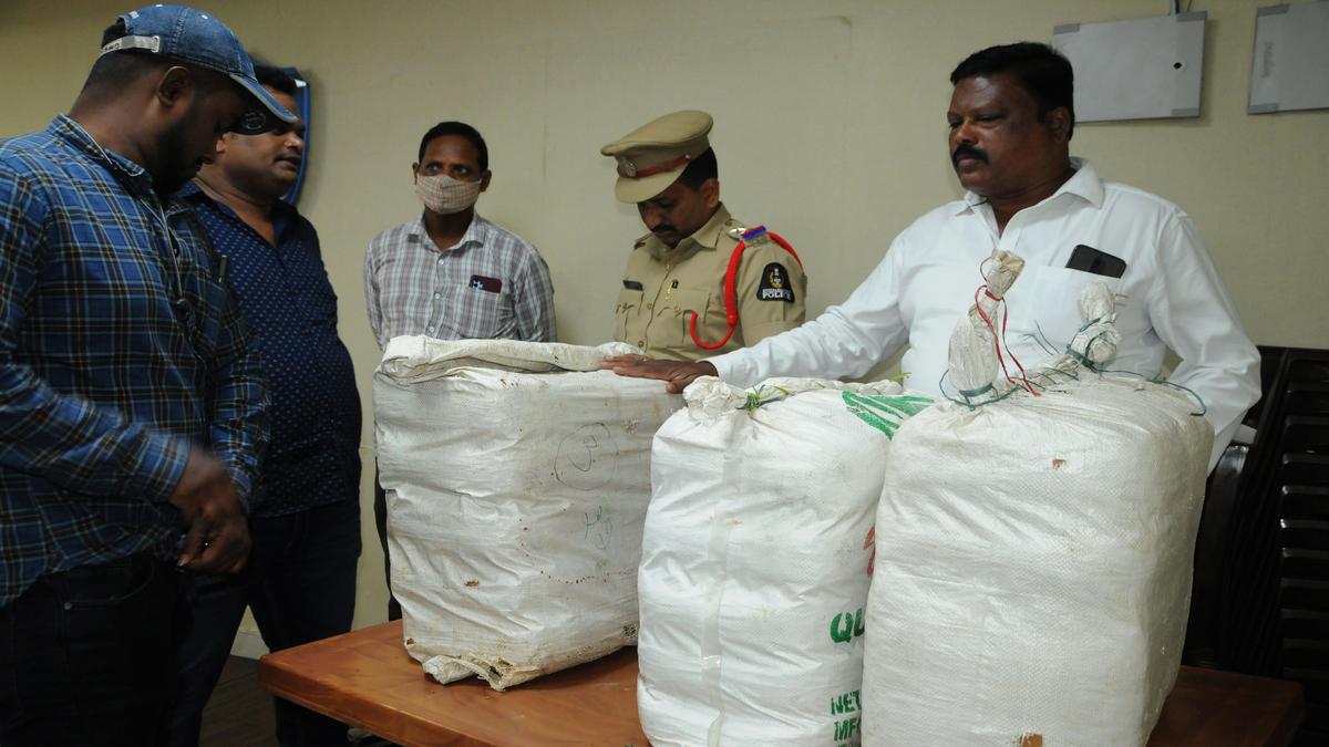 Chaderghat police seize 66 kg ganja, 2 held - The Hindu