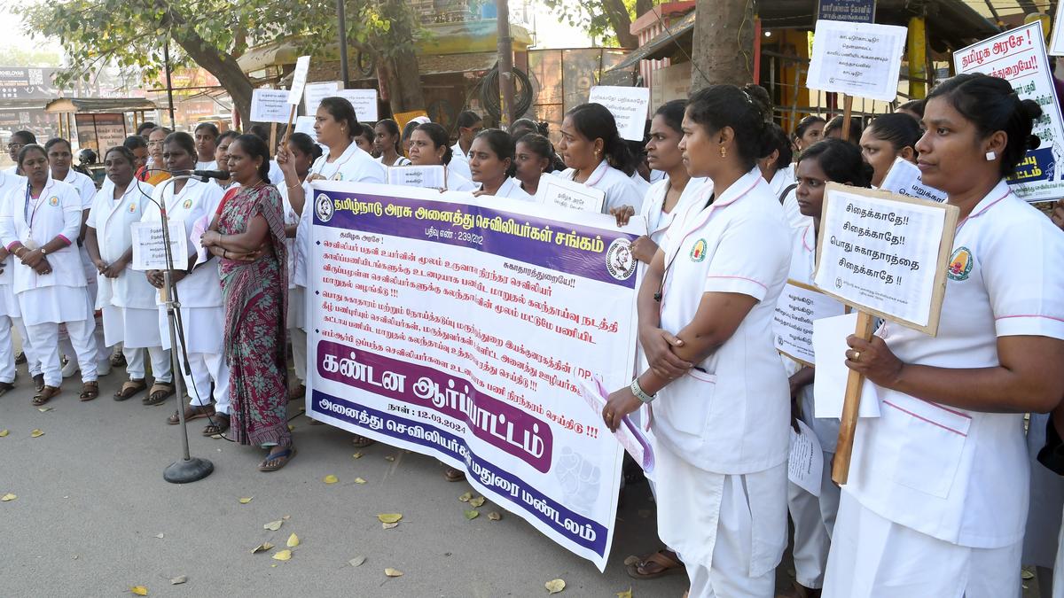 ‘Regularise medical service recruitment workers’ - The Hindu