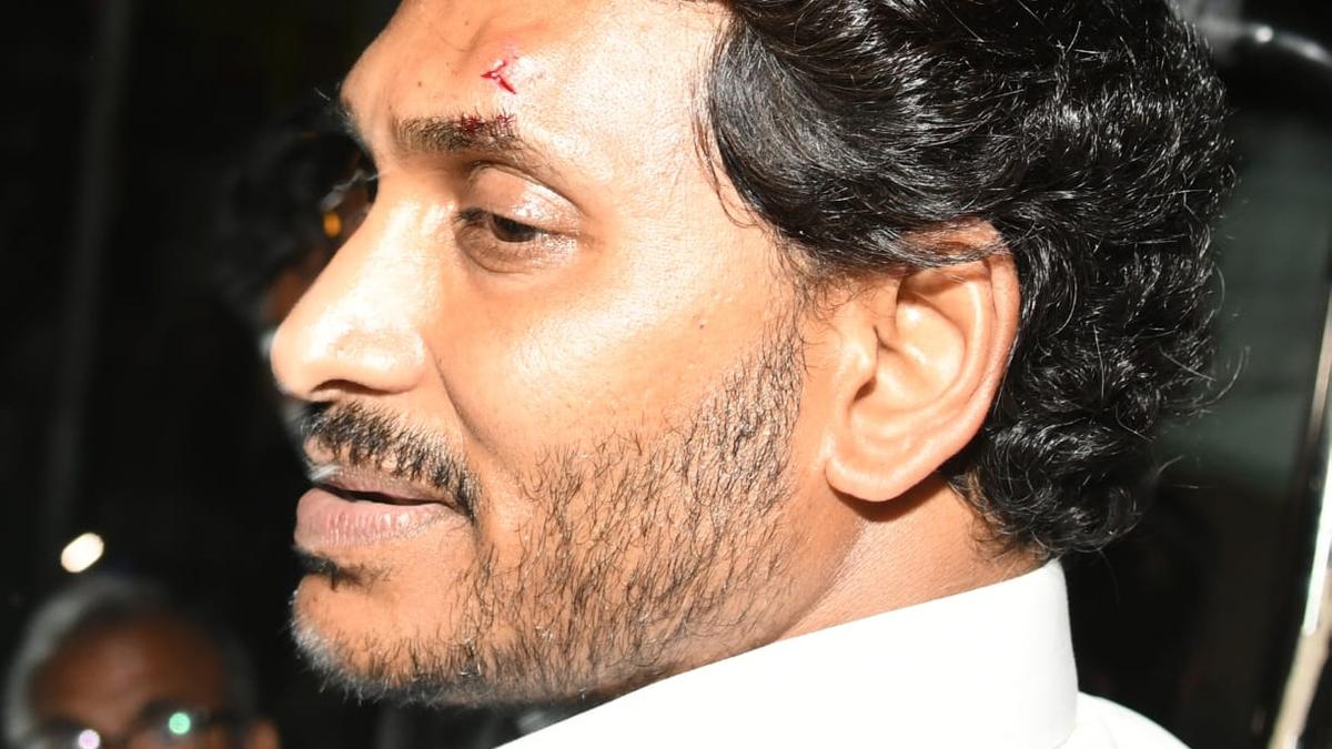 Jagan suffers minor injury caused by a stone thrown at him - The Hindu