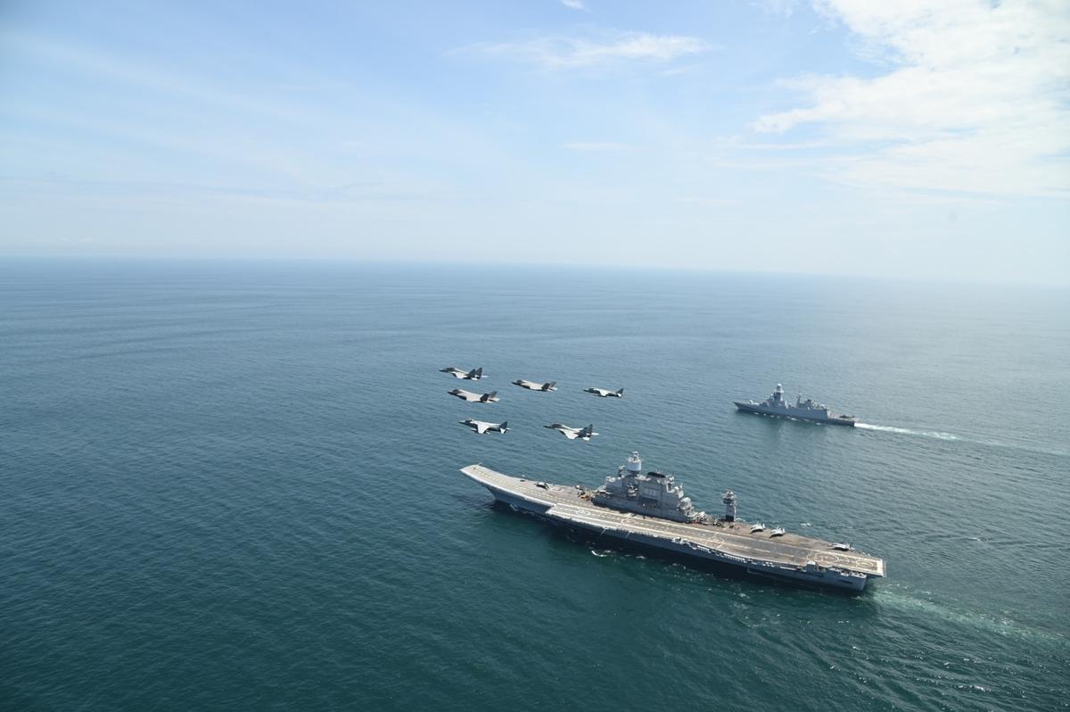 Italian carrier at Goa, holds maiden carrier exercise with Indian Navy ...