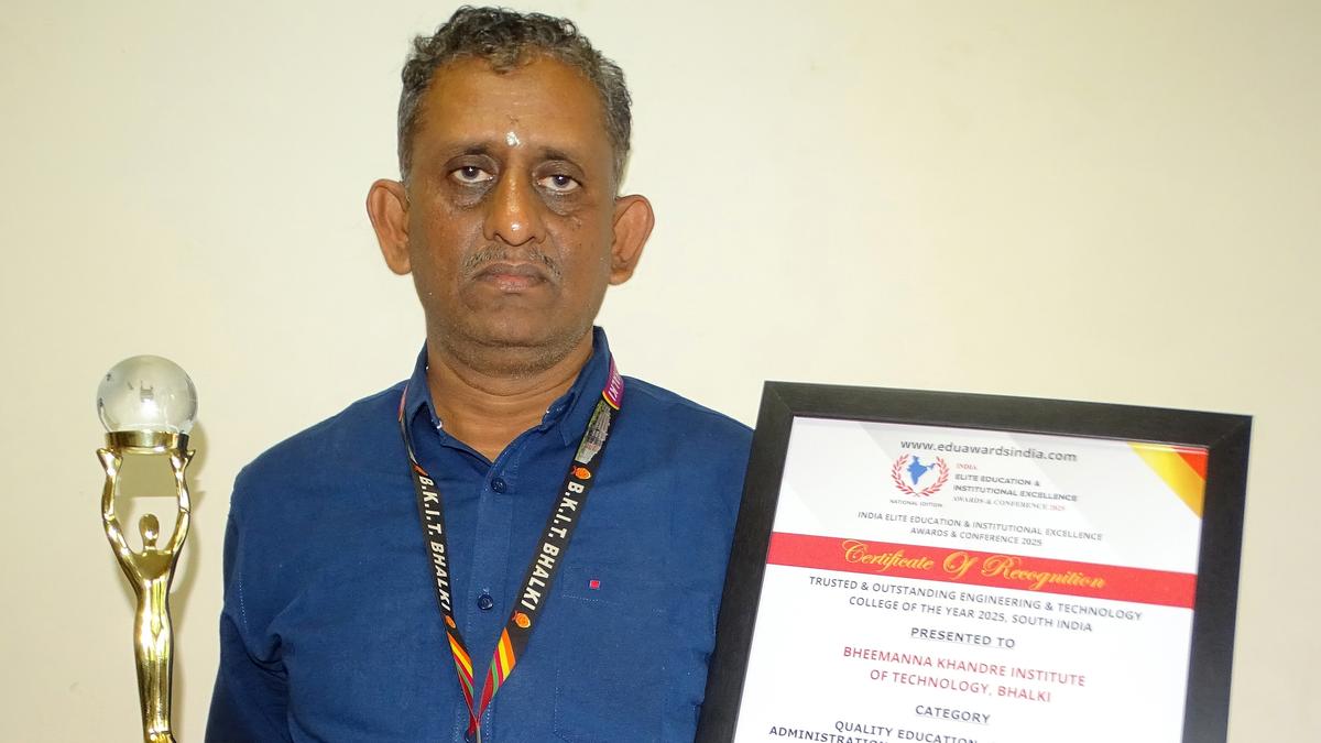 Bhalki’s BKIT honoured with award for academic excellence - The Hindu