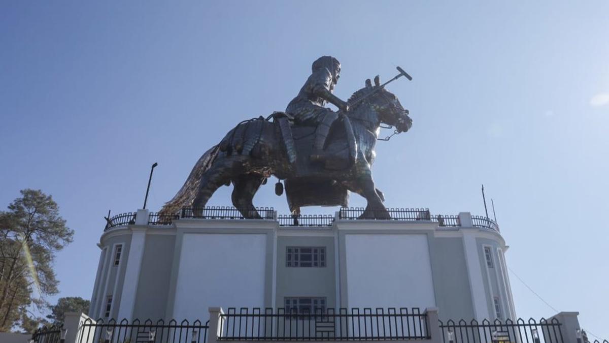 Amit Shah inaugurates 120-feet-tall polo statue in Manipur - The Hindu