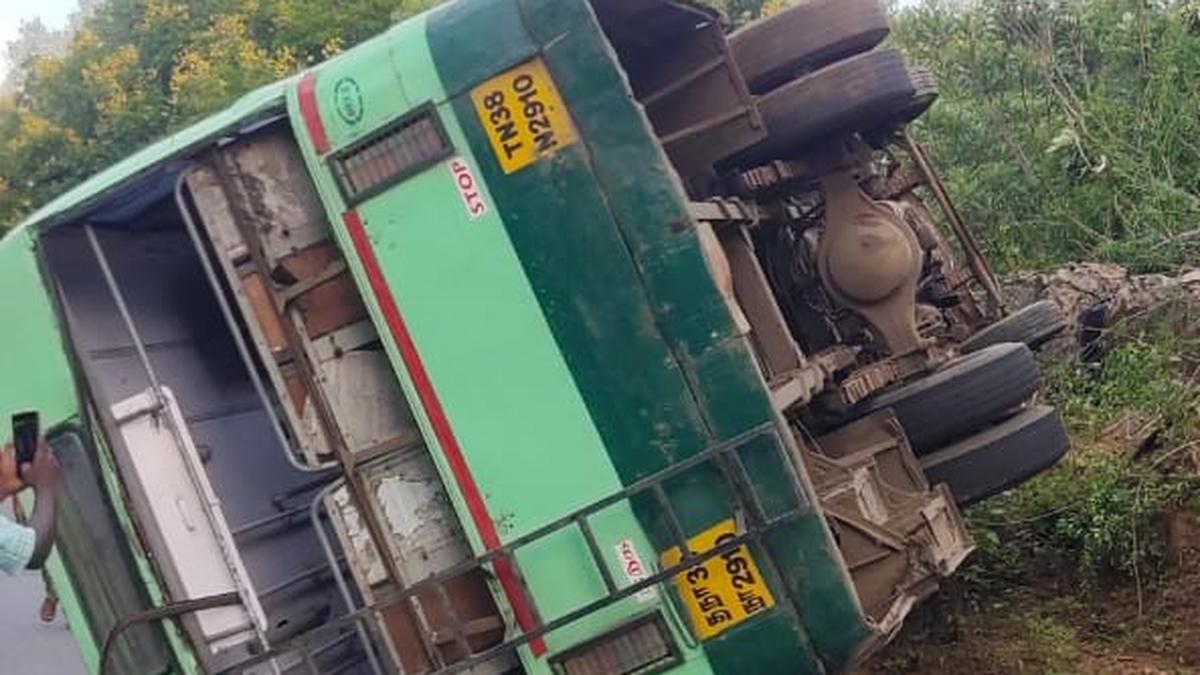 Narrow escape for passengers as bus overturns on Anaikatti ghat section ...
