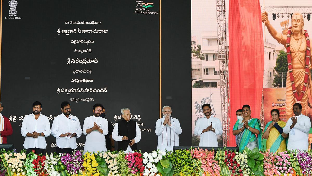 pm modi unveils bronze statue of freedom fighter alluri sitarama raju ...