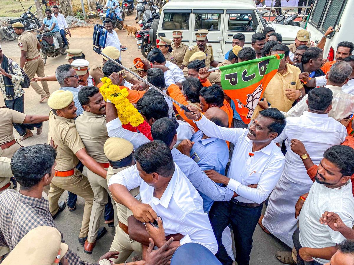 Hindu outfit functionary held for putting up posters of saffron-clad ...