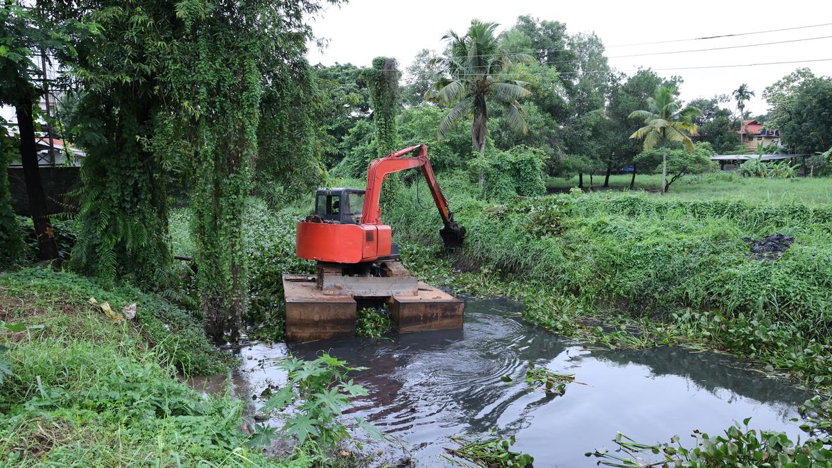Cleaning of Edappally canal begins on a war footing - The Hindu