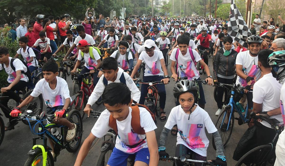 Over one thousand students participate in Mangaluru Cyclothon, the first mega ride of 2023 - The ...