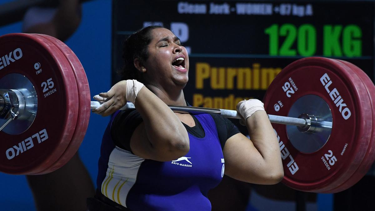 National Games | Purnima Pandey grabs gold in 87kg weightlifting - The Hindu
