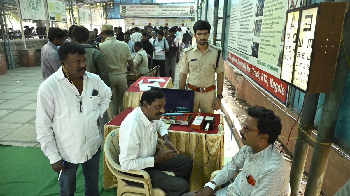 Free eye check-up camp held at Nagole driving test track - The Hindu