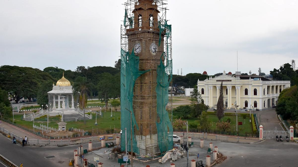Differences arise over use of M-sand in restoring clock tower - The Hindu