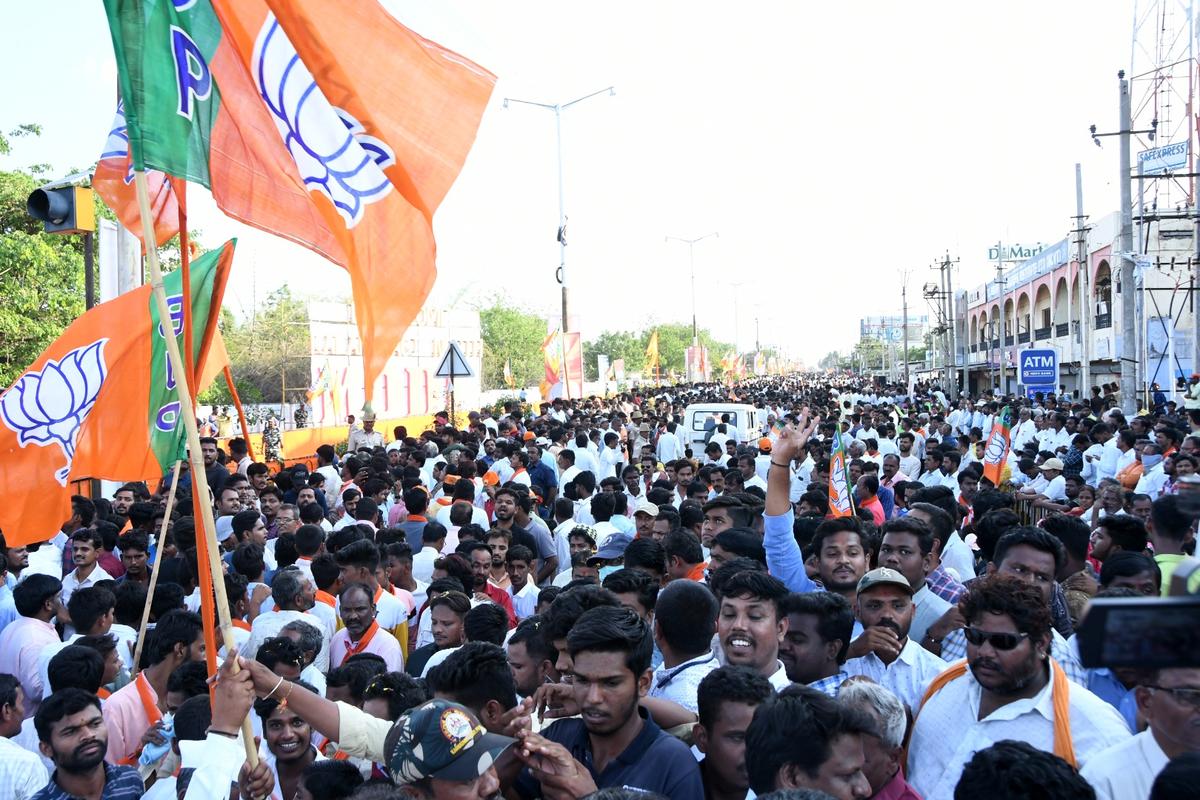 Banjara women give a rousing welcome to Modi during a grand roadshow in ...