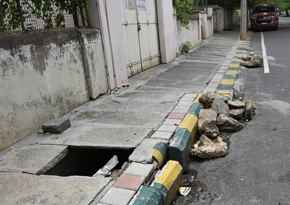 Broken footpaths pose serious danger to pedestrians in Bengaluru - The ...