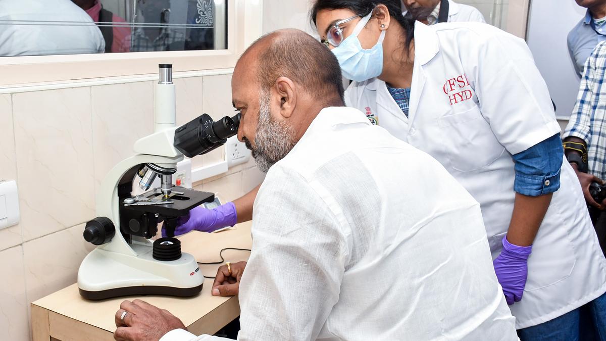 Union Minister Bandi Sanjay visits Central Forensic Science Laboratory in Hyderabad - The Hindu