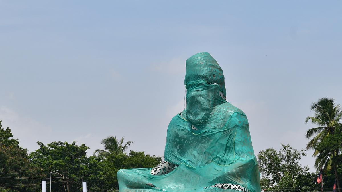 20-feet tall Thiruvalluvar statue made of Tamil letters installed at ...