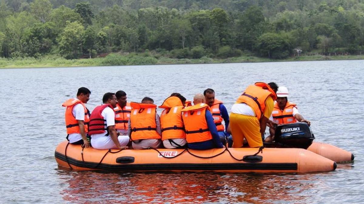 Drill on rescue and relief conducted in Harangi backwaters - The Hindu