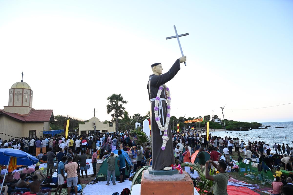 Pilgrims reach Katchatheevu for St. Antony’s Church festival - The Hindu